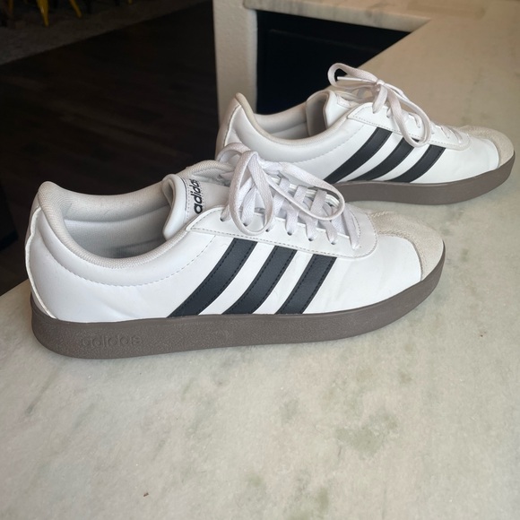 adidas | Shoes | Adidas White And Black Sneakers Classic Design | Poshmark
